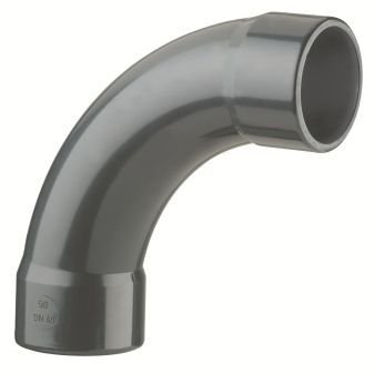 Pvc 90 grader albue kurvet klæbemuffe - fittings og slanger shop ...